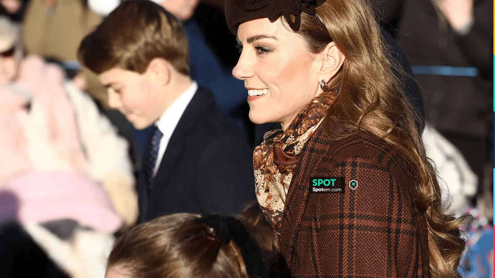 Christmas Morning Service 2025 Kate Middleton Plaid Coat | Spotern