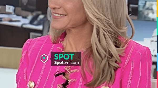 America’s Newsroom Dana Perino Pink Tweed Stripe Frayed Jacket worn by ...