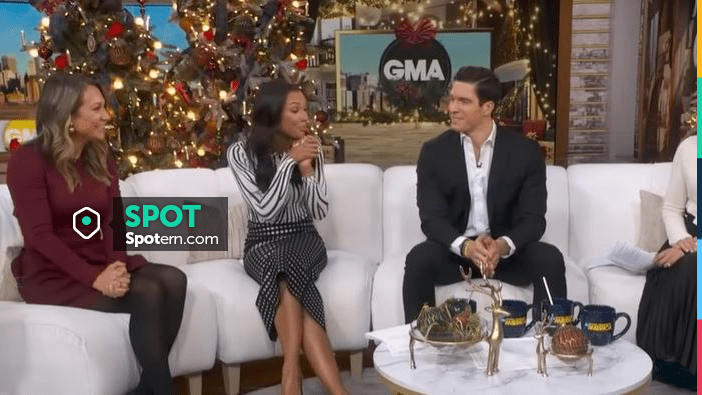 Avec Les Filles Bubble Hem Mini Dress worn by Ginger Zee as seen in ...