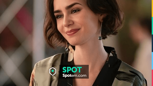 Emily in Paris S05 Lily Collins Ibiscus Print Kimono worn by Emily ...