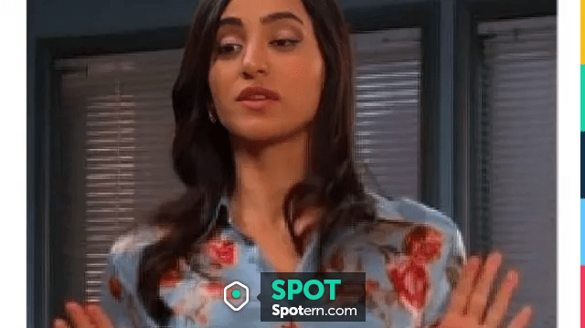 Days of Our Lives Gabi Hernandez Floral Button Down Blouse as seen in ...