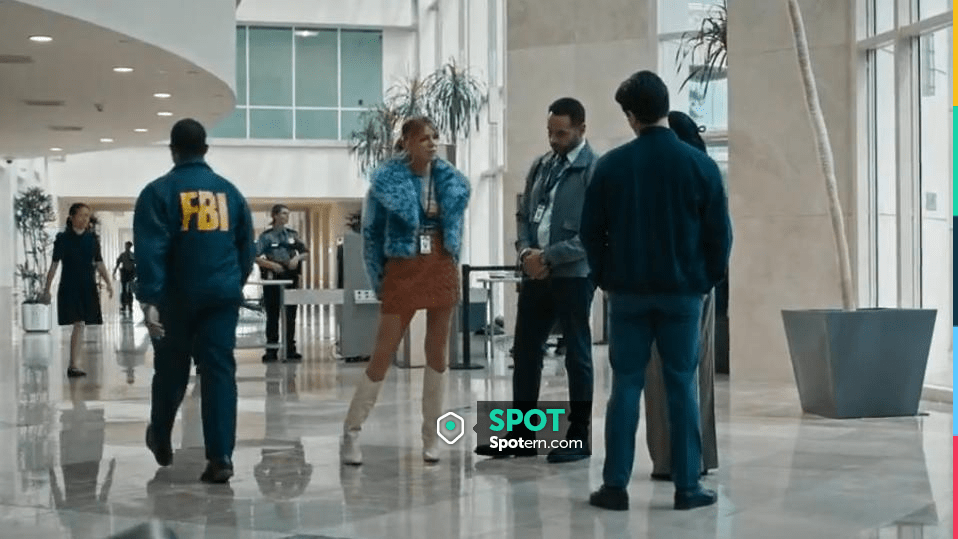 Schutz Maryana Croc Embossed Knee High Boots worn by Morgan Gillory ...