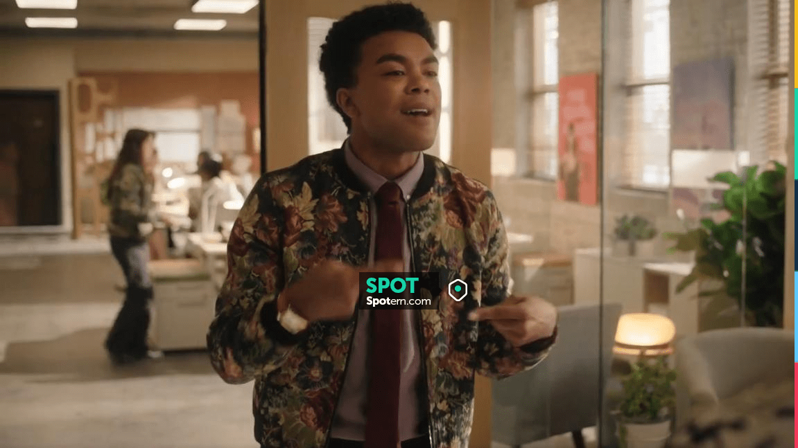 Le 31 Tapestry Style Bomber Jacket worn by Evan (Alexander Nunez) as ...