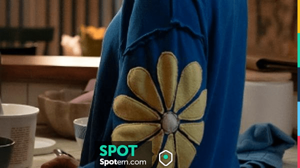 Flower Sleeves Blue Sweater worn by Morgan Gillory (Kaitlin Olson) in ...