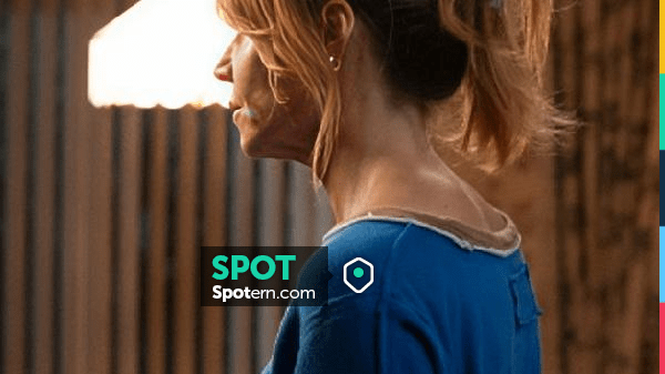 High Potential S02 Kaitlin Olson Blue Flower Sleeves Sweater worn by ...