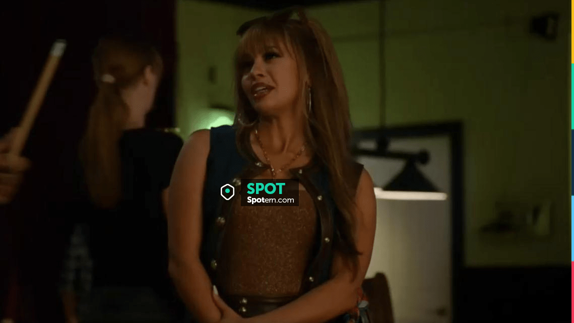 Sandro Denim Leather Top worn by Max Mitchell (Vanessa Morgan) as seen ...