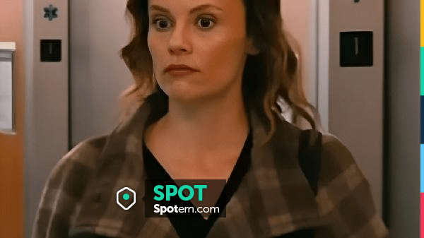 Chicago Med S11 Sarah Ramos Brown Plaid Coat worn by Dr. Caitlin Lenox ...
