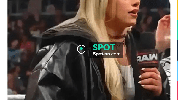 WWE RAW Liv Morgan Black Leather Bomber Jacket | Spotern