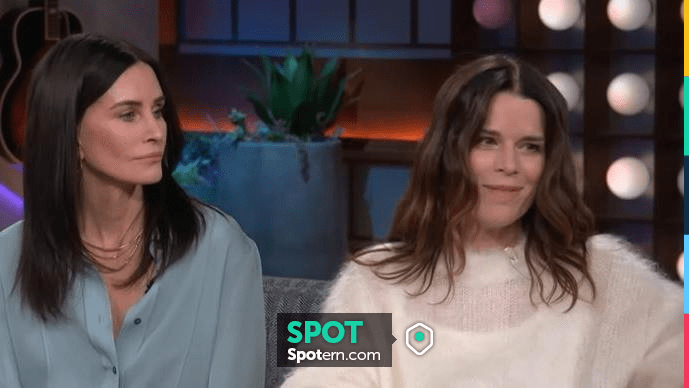 Brunello Cucinelli Mohair et Pull en soie porté par Neve Campbell, vu ...