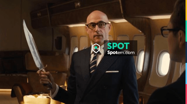 The striped tie of Merlin (Mark Stron) in Kingsman : The golden circle ...