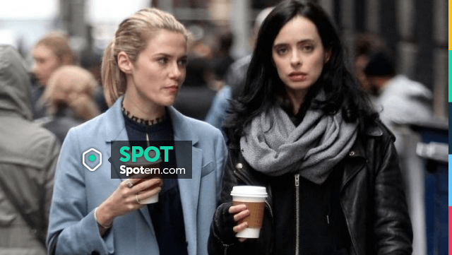 Blue trench coat worn by Patricia Walker / Trish (Rachael Taylor) as ...