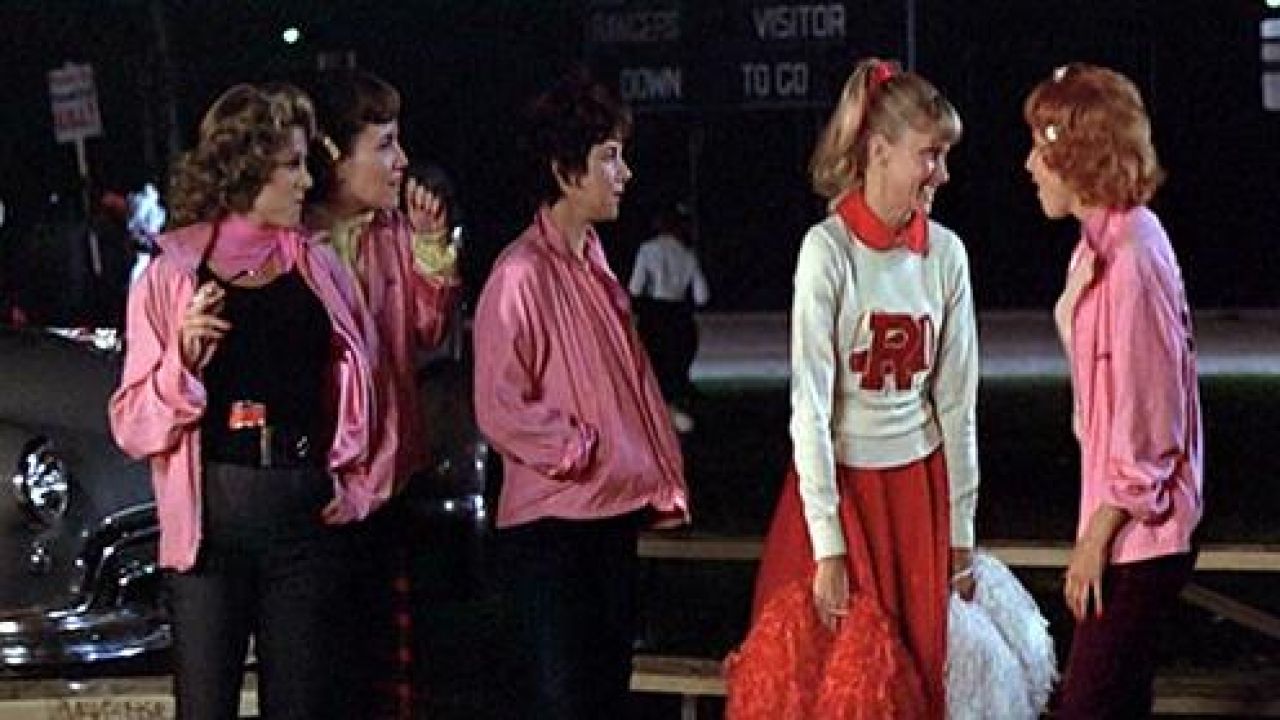 The jacket in pink of the Pink Ladies in Grease | Spotern