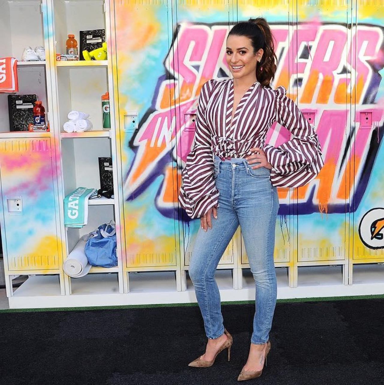 Le body à rayures de Lea Michele sur son compte Instagram | Spotern