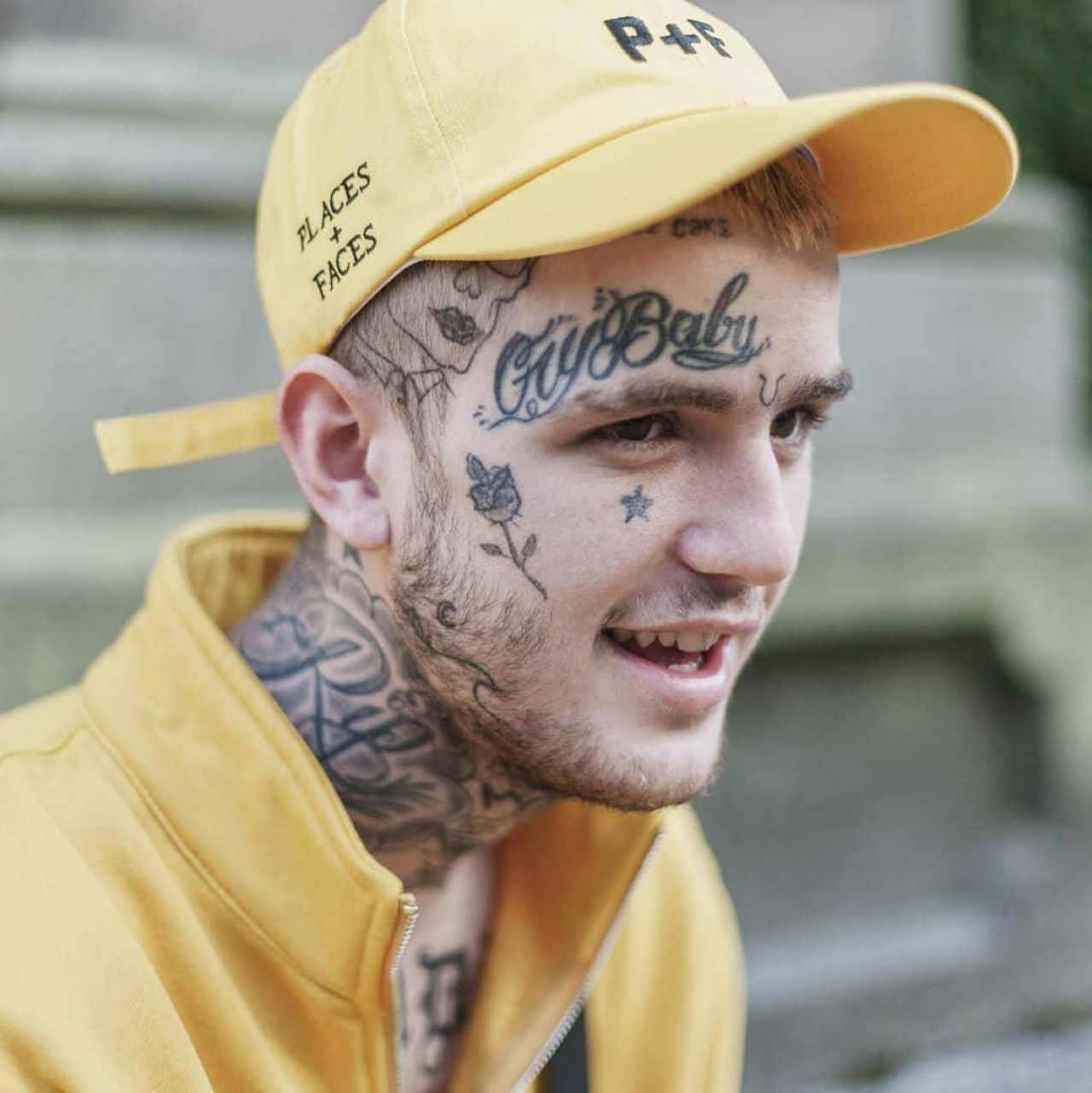 The cap yellow Places+Faces worn by Lil Peep on the account Instagram ...
