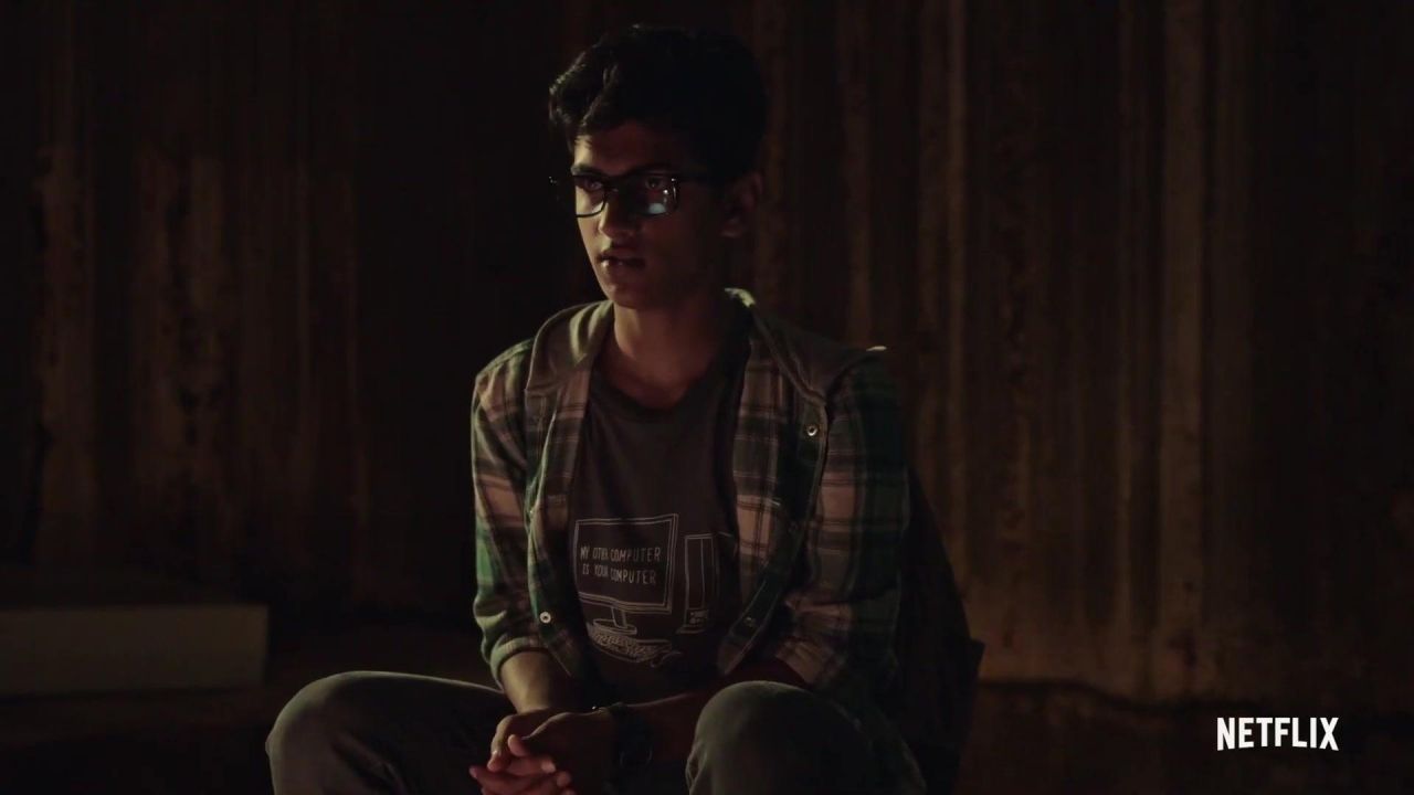 Long sleeve flannel jacket with hoodie worn by Vrund Rao in The ...