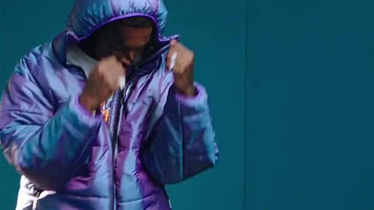 Purple Coat Jacket worn by Playboi Carti in Get Dripped music video of ...