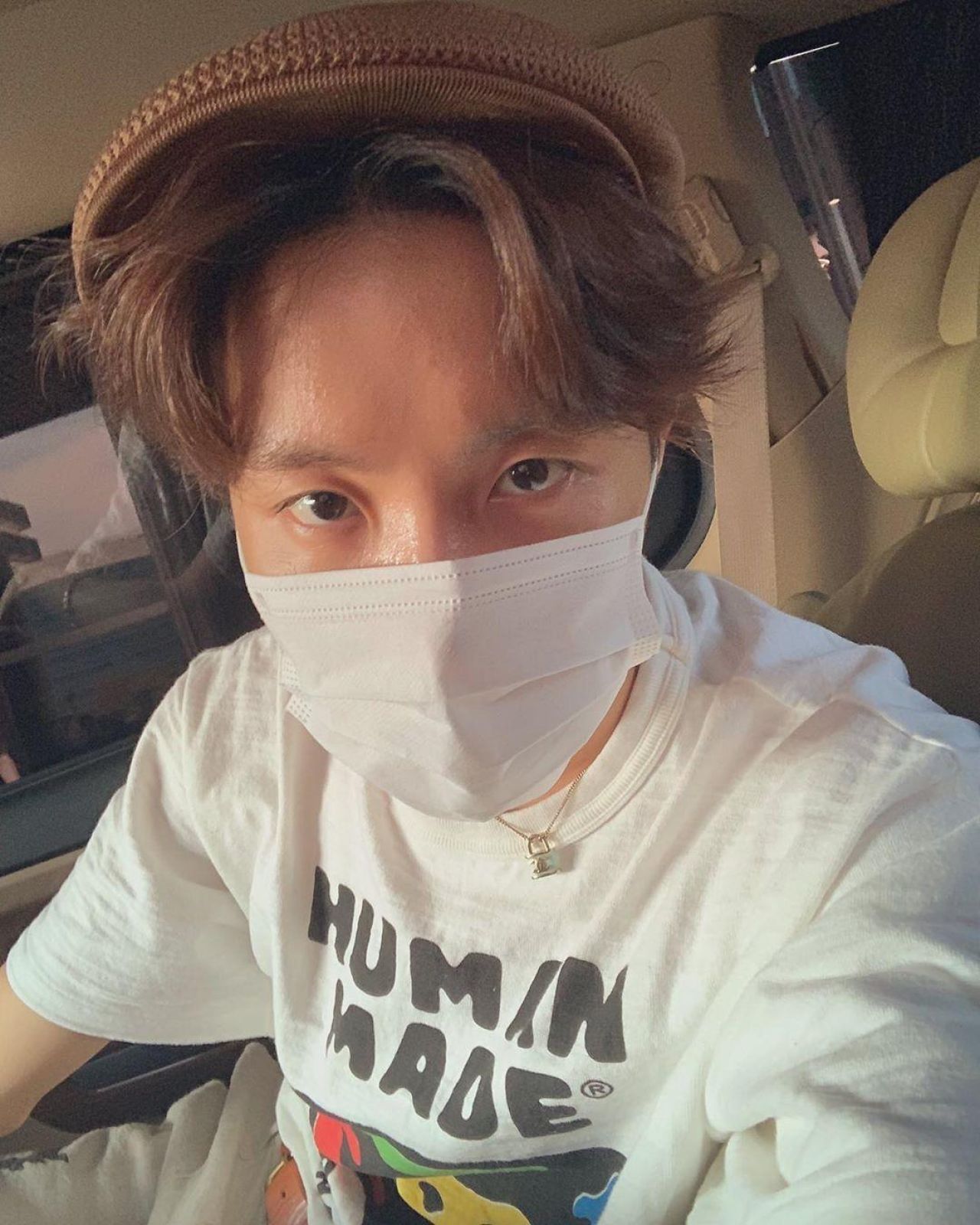 The white t-shirt by Human Made worn by J-Hope, on the account ...