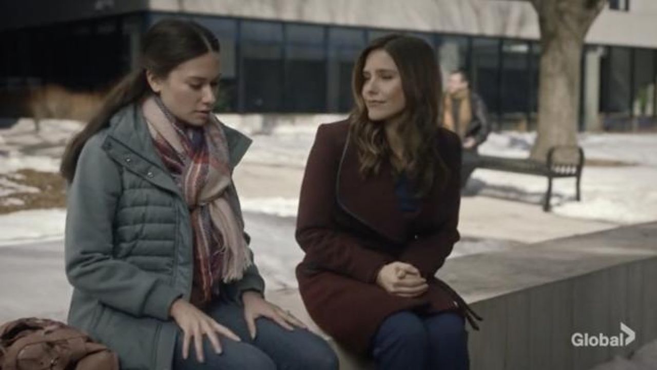 DKNY Burgundy & Black Faux Leather Trim Maxi Wrap Wool Coat worn by Dr ...