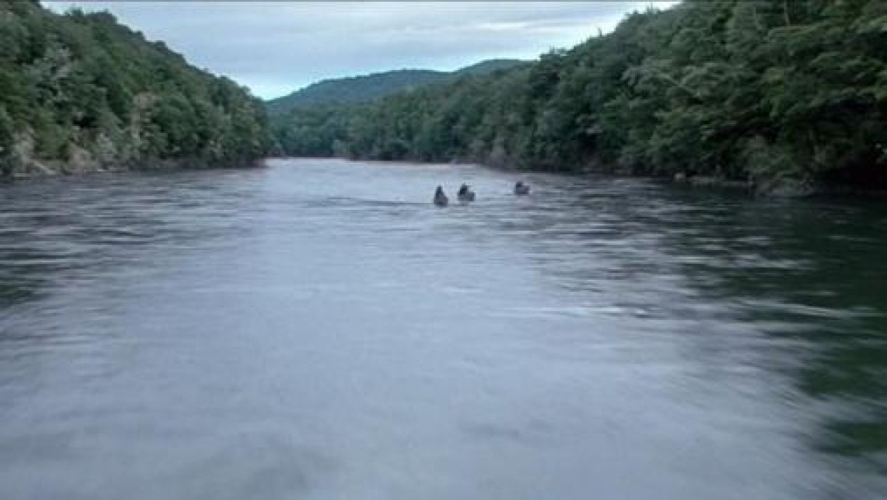 The river Anduin to the south of the forest of Lothlorien in The lord ...