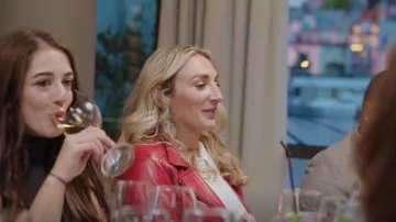 Y.A.S Red Leather Jack­et worn by (Jessica Condy) as seen in Below Deck ...