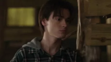 American Eagle Su­per Soft Hood­ed Flan­nel Shirt worn by August Walker ...