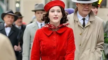 Two tone coat worn by Rose Weissman (Marin Hinkle) as seen in The ...