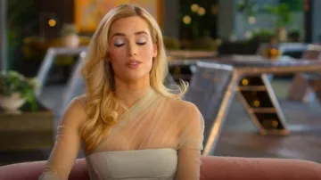 Miss Circle Miah Mint Stretch Mesh Sleeve Corset Top worn by Alexandra ...