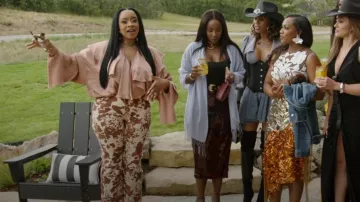 Free People x We The Free Risk Taker Printed Wide Leg Jeans worn by ...