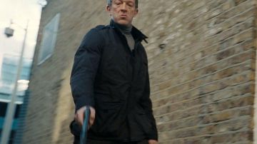 Asset (played by Vincent Cassel) outfits on Jason Bourne