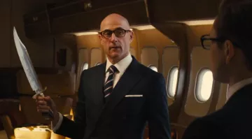 Merlin (played by Mark Strong) outfits on Kingsman: The Golden Circle