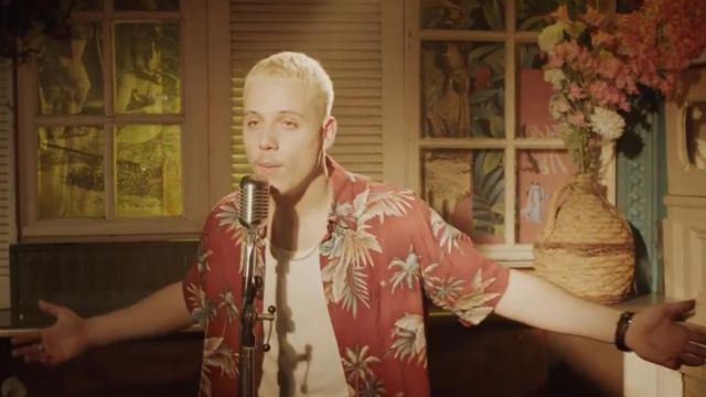 La chemise hawaïenne rouge de PLK dans son clip Dis-moi oui | Spotern