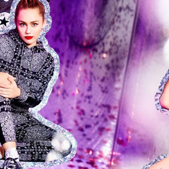 The sweat hoods hoodie printed bandana Converse of Miley cyrus on his ...
