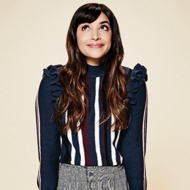 The sweater with stripes and ruffles by Hannah Simone on her account ...