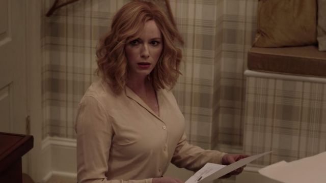 Creamy shirt worn by Beth (Christina Hendricks) in Good Girls S01E01 ...
