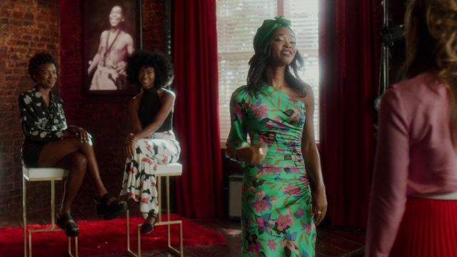 El vestido floral verde Etro usado por Monica Colby (Wakeema Hollis) en ...