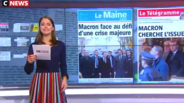 La robe multicolore de Clélie Mathias dans La matinale (Cnews) du 03/12 ...