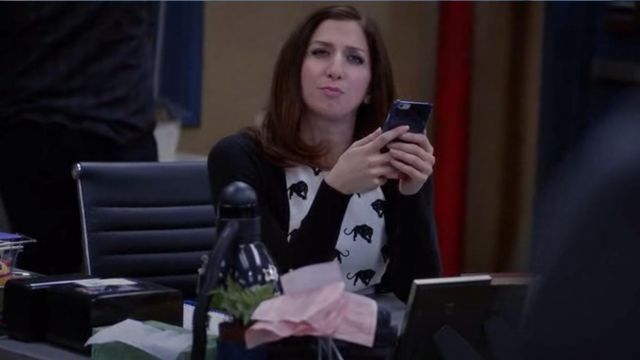 A.L.C. Anise Panther Print Top worn by Gina Linetti (Chelsea Peretti ...