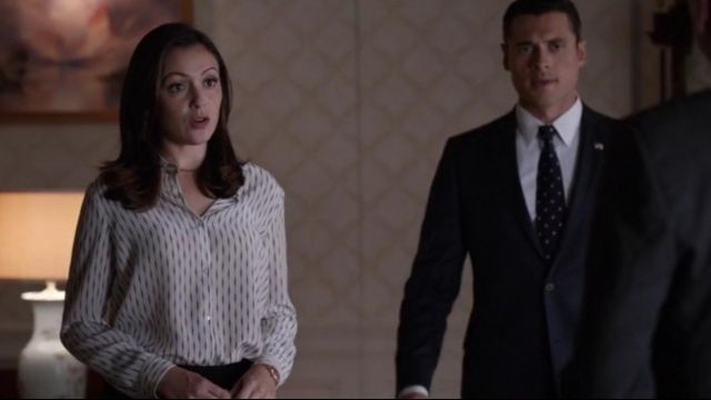 The Kooples Fantasy Silk Shirt worn by Emily Rhodes (Italia Ricci) in ...