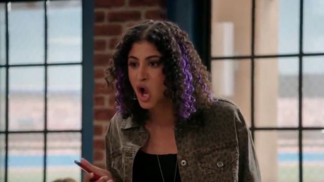 Pistola Naya Leopard Print Cropped Denim Jacket worn by Heather Davis ...