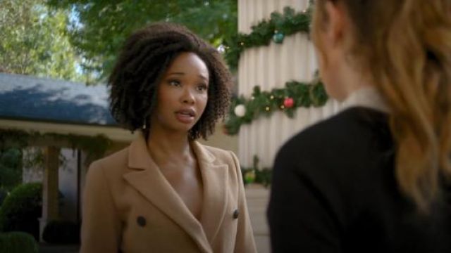 Beige Faye Coat worn by Monica Colby (Wakeema Hollis) in TV Show ...