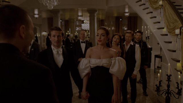 Vestido de noche Rasario blanco y negro de Fallon Carrington (Elizabeth ...