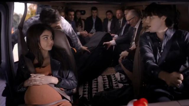 All Saints Cargo Leather Biker Jacket worn by Haley Dunphy (Sarah ...