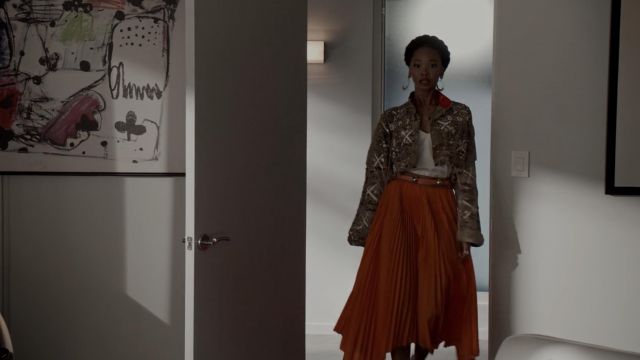 The skirt orange asymmetric Monica Colby (Wakeema Hollis) in Dynasty ...