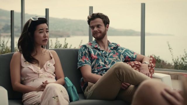 Casual khaki pants worn by Ben (Jack Quaid) as seen in Plus One | Spotern