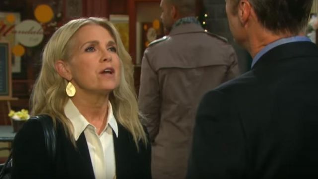 Halogen Large Brushed Teardrop Earrings worn by Jennifer Horton ...