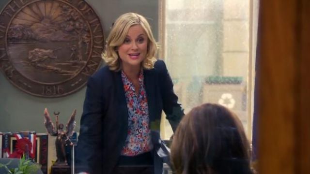 Equipo Americana Camisa en Azul Floral usada por Leslie Knope (Amy ...