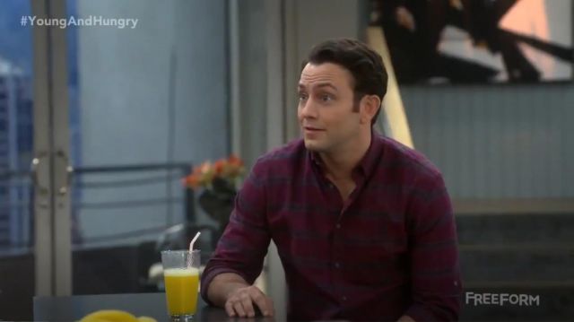 Plaid Slim Fit Button Down Shirt of Josh Kaminski (Jonathan Sadowski) in Young & Hungry (Season4 ...