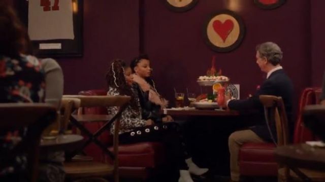 Chase and Chloe Maura Studded Snake Skin Print Boots worn by Sky ...