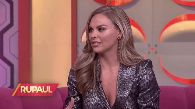 Shalla Wista Studio Long Pave Arrow Earrings worn by Hannah Brown on ...