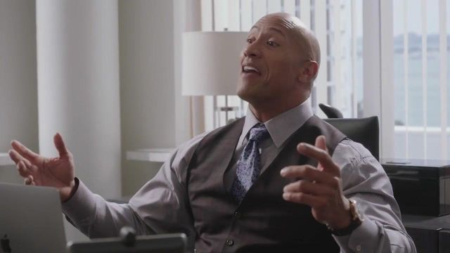 Blue Print Silk Tie worn by Spencer Strasmore (Dwayne Johnson) in ...